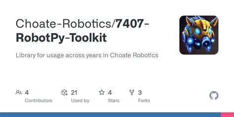 github choate robotics 7407 robotpy toolkit library for usage across