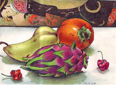 Фрукты на столе Фрукты Рисунок Живопись