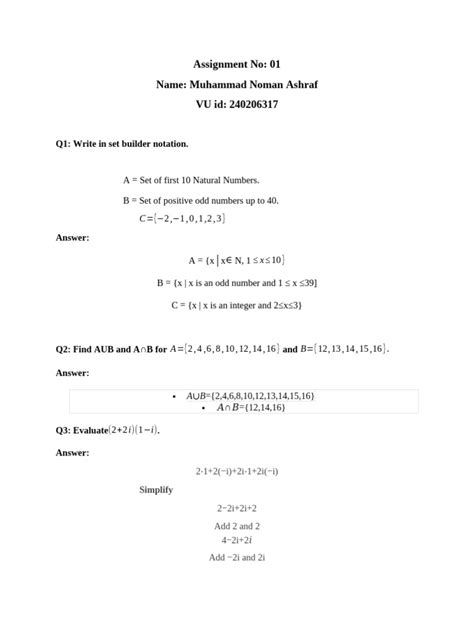 Assignment No 1 Pdf Mathematical Analysis Functions And Mappings