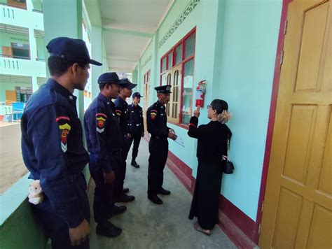 မိုင်းခတ်မြို့နယ်တွင် မီးဘေးအန္တရာယ်ကြိုတင်ကာကွယ်ရေး အခြေခံပညာအထက်တန်းကျောင်း မိုင်းခတ် သို့ က