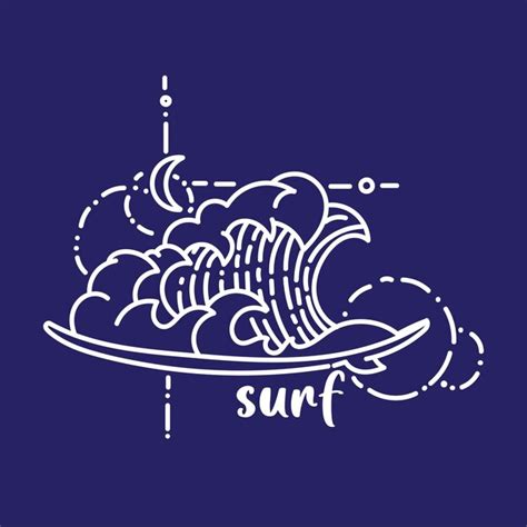 Premium Vector Ocean Wave In Monoline Style