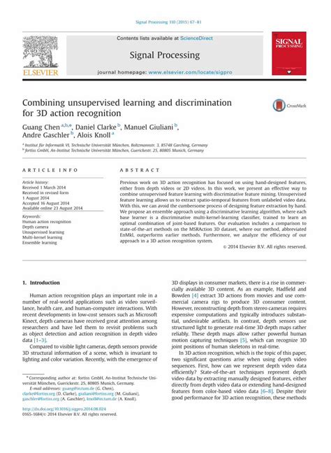 Pdf Combining Unsupervised Learning And Discrimination For 3d