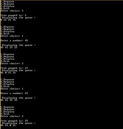 C Queues Dequeue Enqueue Error For Input Stream Stack Overflow
