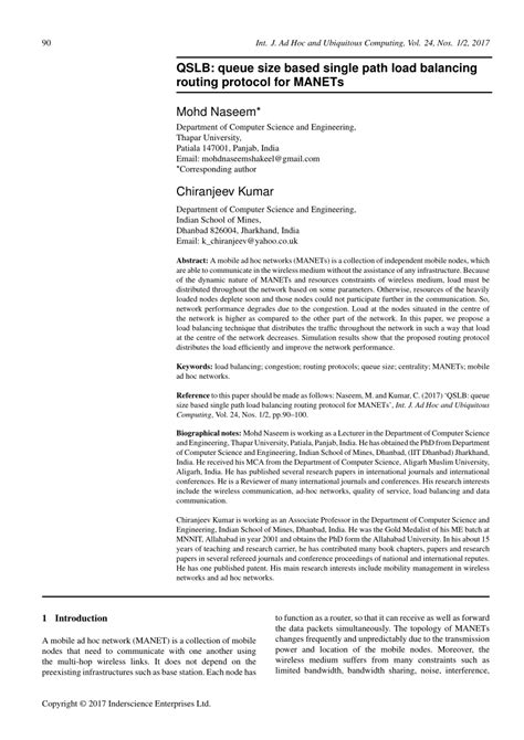 Pdf Qslb Queue Size Based Single Path Load Balancing Routing