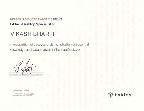 Vikash Bharti On Linkedin Tableau Certification