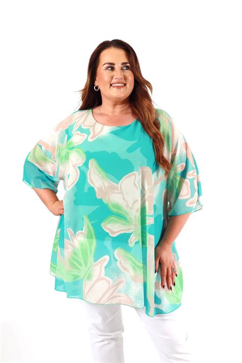 Mia Blouse In Turquoise Plus Size Tops Wardrobeplusie