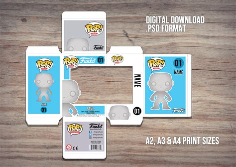 Modèle de boîte personnalisée Funko Pop Vinyl Fichier PSD de téléchargement numérique