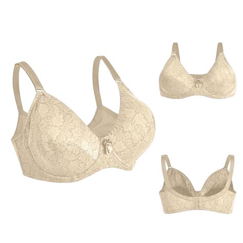 Chuancc Bra For Womenlarge Size Glossy Bra Fixed Double Straps Back Three Buckle Full Cup Thin