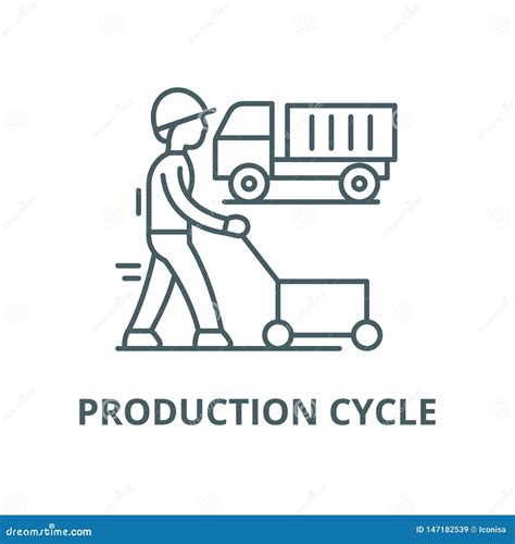 Production Cycle Vector Line Icon Linear Concept Outline Sign Symbol