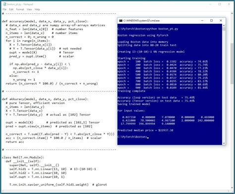Pytorchbostonefficientaccuracydemo James D Mccaffrey