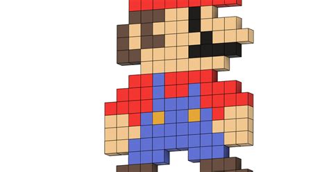 Pixelart Super Mario By Wf D Download Free Stl Model Printables Com