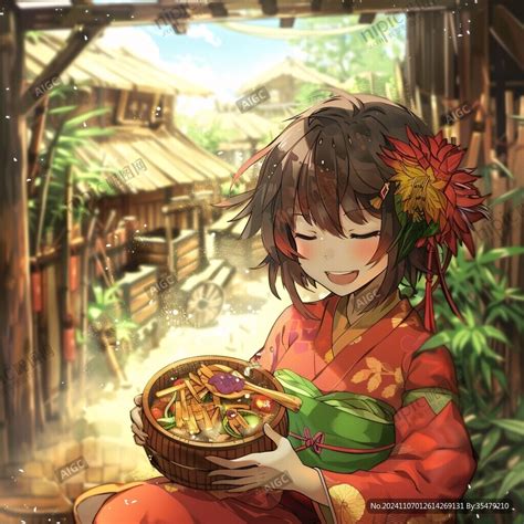 Ai创作图花好月圆贺图 二次元插画 泉镜花 月夕花朝 炝香田七叶 望日葵子 日系动漫 日系插画 日系少女插画 火锅拟人 二次元小姐姐 日系插画插画 三奈子三赖三柰 国风动漫少女 菊花拟人