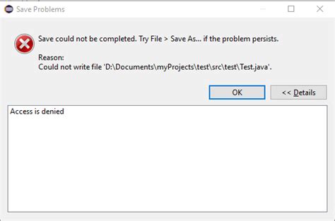 Java Save Problems In Eclipse I Cannot Save Project Files In Eclipse