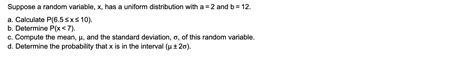 Solved Suppose A Random Variable X ﻿has A Uniform