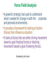 Force Field Analysis Pptx Force Field Analysis A Powerful Strategic Tool Used To Understand