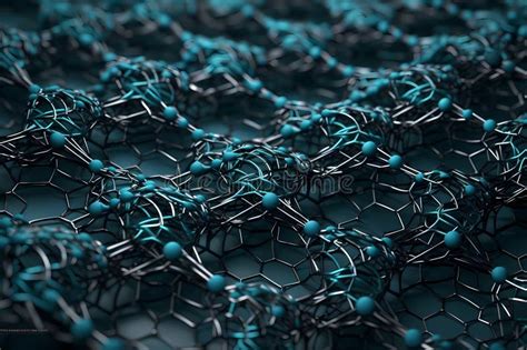 Nanotechnology Structure Of Hexagonal Nano Material Macro Abstract Futuristic Network Of