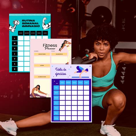 Plantilla Rutina Gimnasio 🏋️‍♀️ Pdf Gratis Para Imprimir