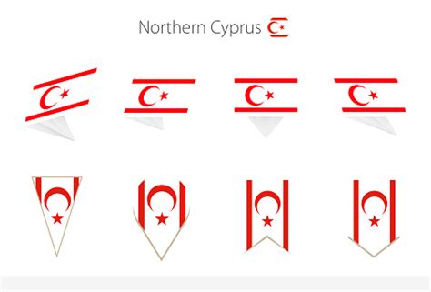북부 키프로스 국기 컬렉션 북부 키프로스 벡터 플래그의 여덟 버전 기에 대한 스톡 벡터 아트 및 기타 이미지 기 북키프로스