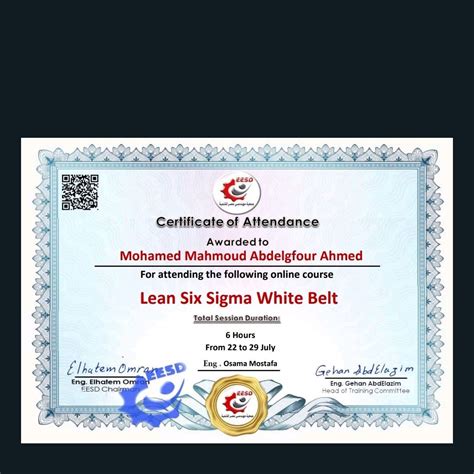 Mohamed Mahmoud On Linkedin The First Step In The Six Sigma Belts Thank You Dr Osama Mostafa