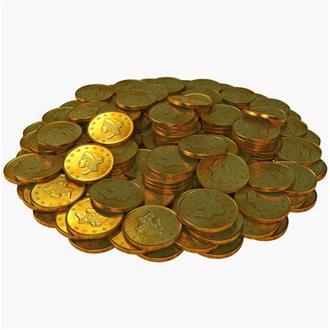 Gold Ancient Coins Collection D Model Ds Fbx Obj Ma Max C D Free D