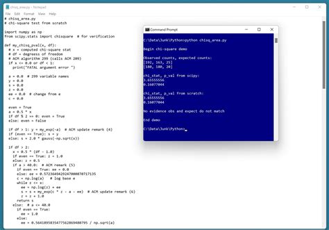 Chi Square From Scratch Using Python James D Mccaffrey