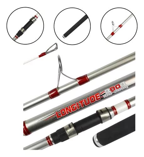 Vara Pesca Praia 420m 3 Partes Longitude K Pro Easy Cast Frete Grátis