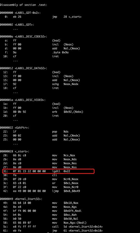 Assembly Why Same Lgdt Opcode Display Difference On Objdump And Bochs Stack Overflow