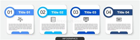 Set Line Mind Map Infographic Server Data Analysis And Business