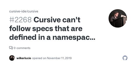 Cursive Cant Follow Specs That Are Defined In A Namespace Different