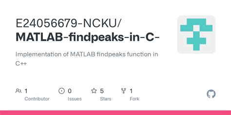 Github E24056679 Nckumatlab Findpeaks In C Implementation Of