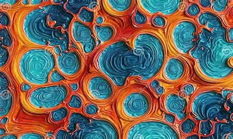 abstract pattern overlapping circles in shades blue and orange with