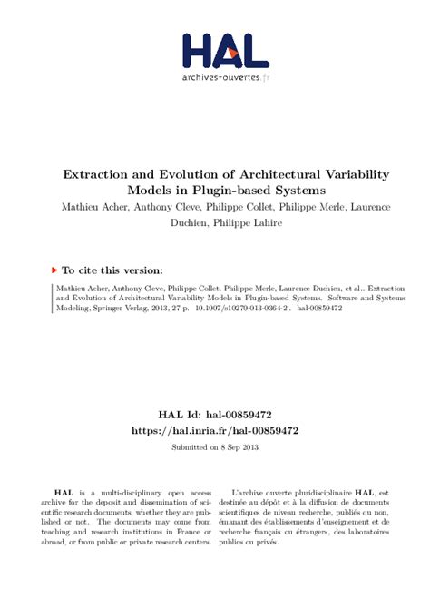 Pdf Variability Modeling In Evolving Plugin Based Architectures