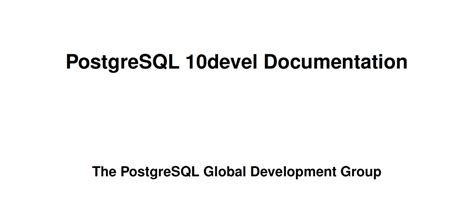 Build Postgres Documentation With Brew Obartunov — Livejournal