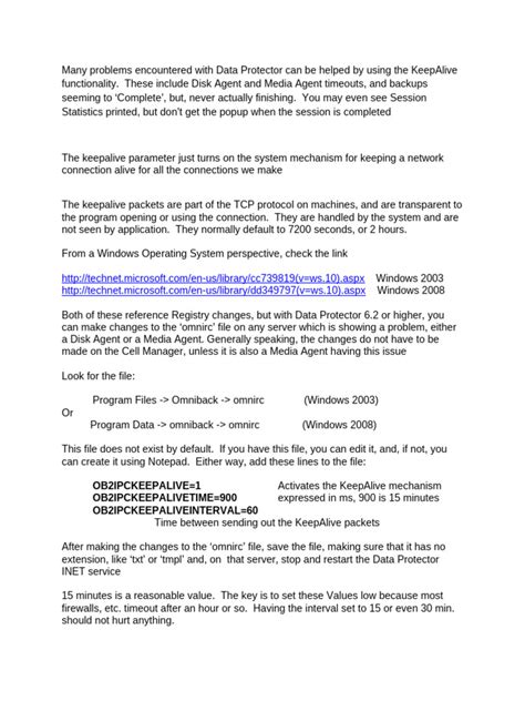 Keepalivewindows Pdf Computer File Network Protocols