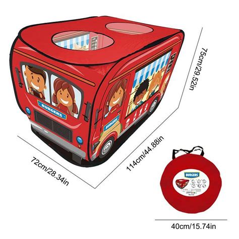 어린이 놀이 텐트 학교 버스 놀이 텐트 실내 및 실외 접이식 놀이방 장난감 놀이 척 캠핑 놀이터 야외 오락 및 스포츠