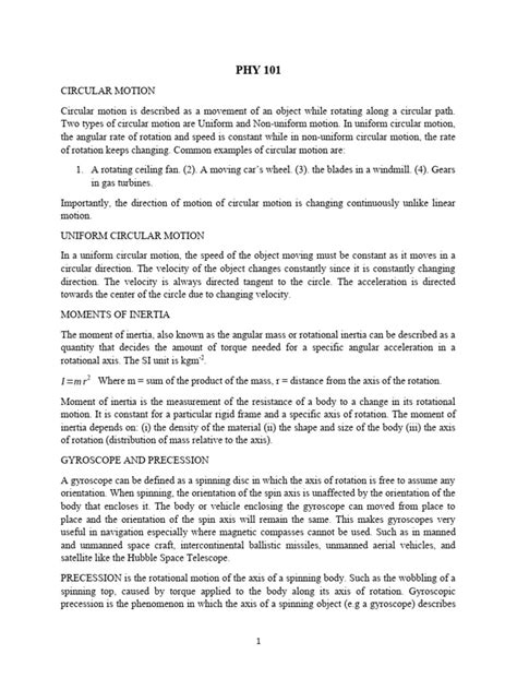 phy 101 pdf rotation around a fixed axis gyroscope
