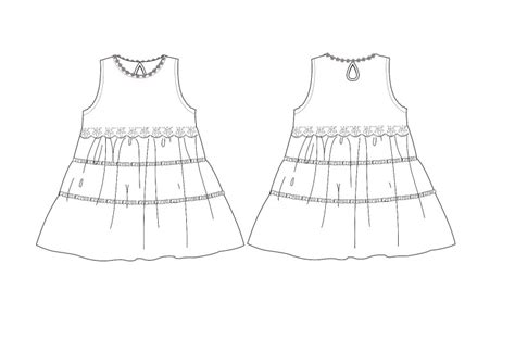 童装裙子线稿图 服装款式图线稿 服装线稿图 大山谷图库