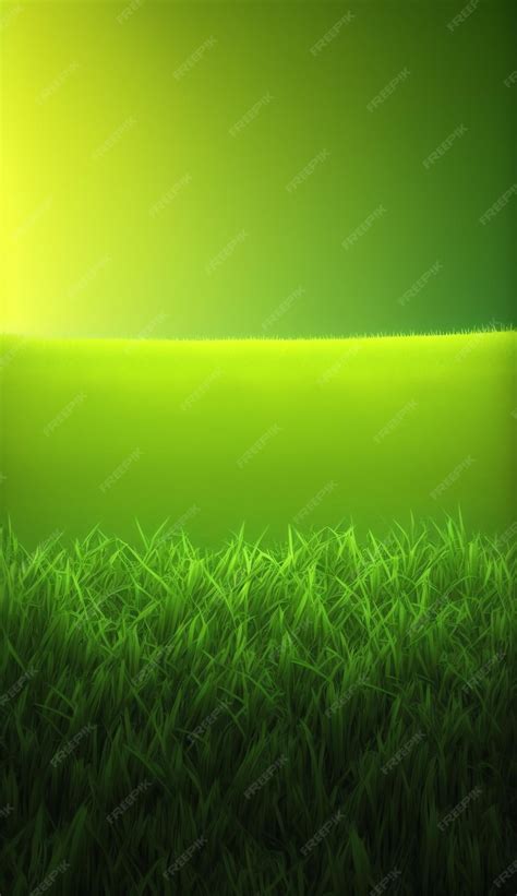 Premium Photo A Green Grass Field With A Bright Light Behind It
