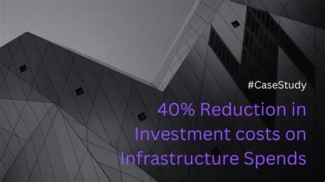 40 Reduction In Investment Costs On Infrastructure Spends 40 Reduction In Investment Costs On Infrastructure Spends