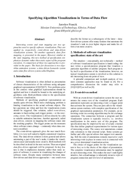 pdf specifying algorithm visualizations in terms of data flow j francik