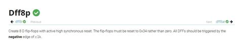 Day 35 Practicing Verilog Problems 1 Create 8 D Flipflops With Negative Edge Triggered Clk 2