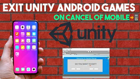 Exit Unity Android Games On Cancel Of Mobile 📱 Youtube