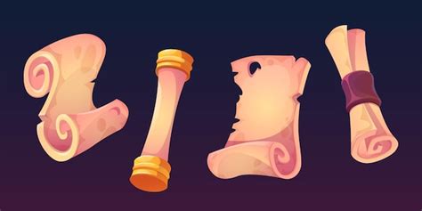 Free Vector Parchment Scroll For Game Ui Design