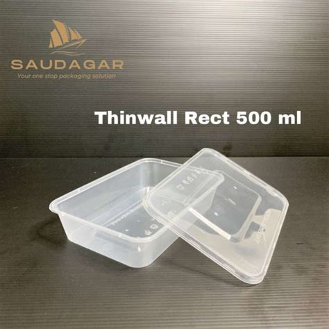 Promo Thinwall Persegi Panjang 500 Ml Kotak Makan Plastik Diskon 9