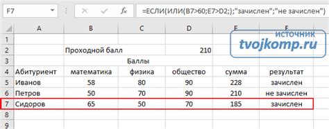 Формула если в Excel примеры несколько условий