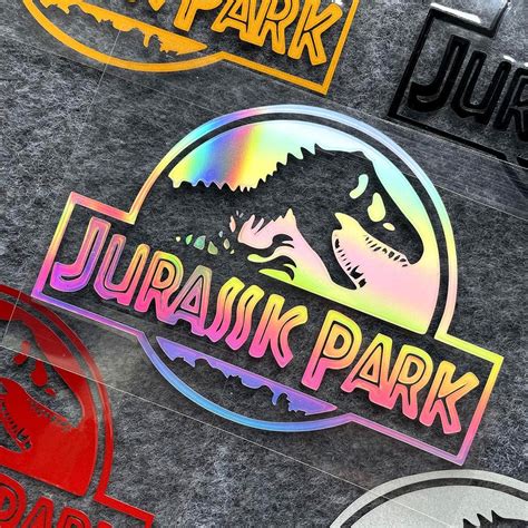 Jurassic Park Motorcycle Laser Sticker Reflective Dinosaur Car Scratches Helmet Body Hood