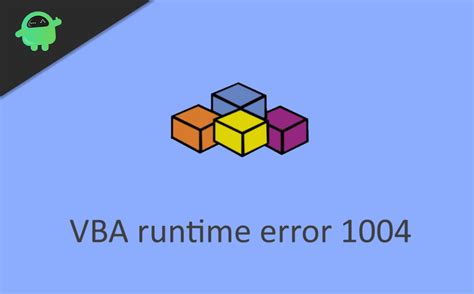 how to fix vba runtime error 1004