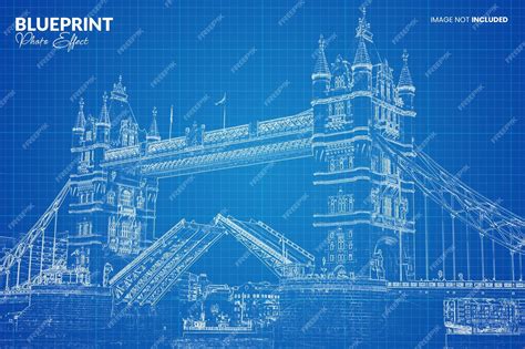 Premium Psd Blueprint Effect Photoshop