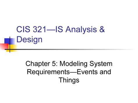 Sad Chapter 05 Web Lecture Notes 5 Cis 321—is Analysis And Design