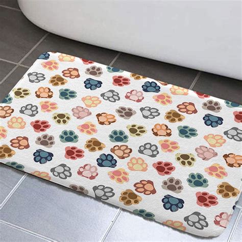 Dog Bathroom Rugs Colorful Paw Print Bathroom Rugs Set Cute Dog Cat